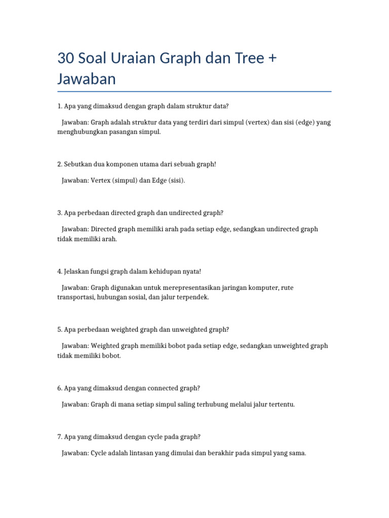 30 Soal Graph Tree | PDF