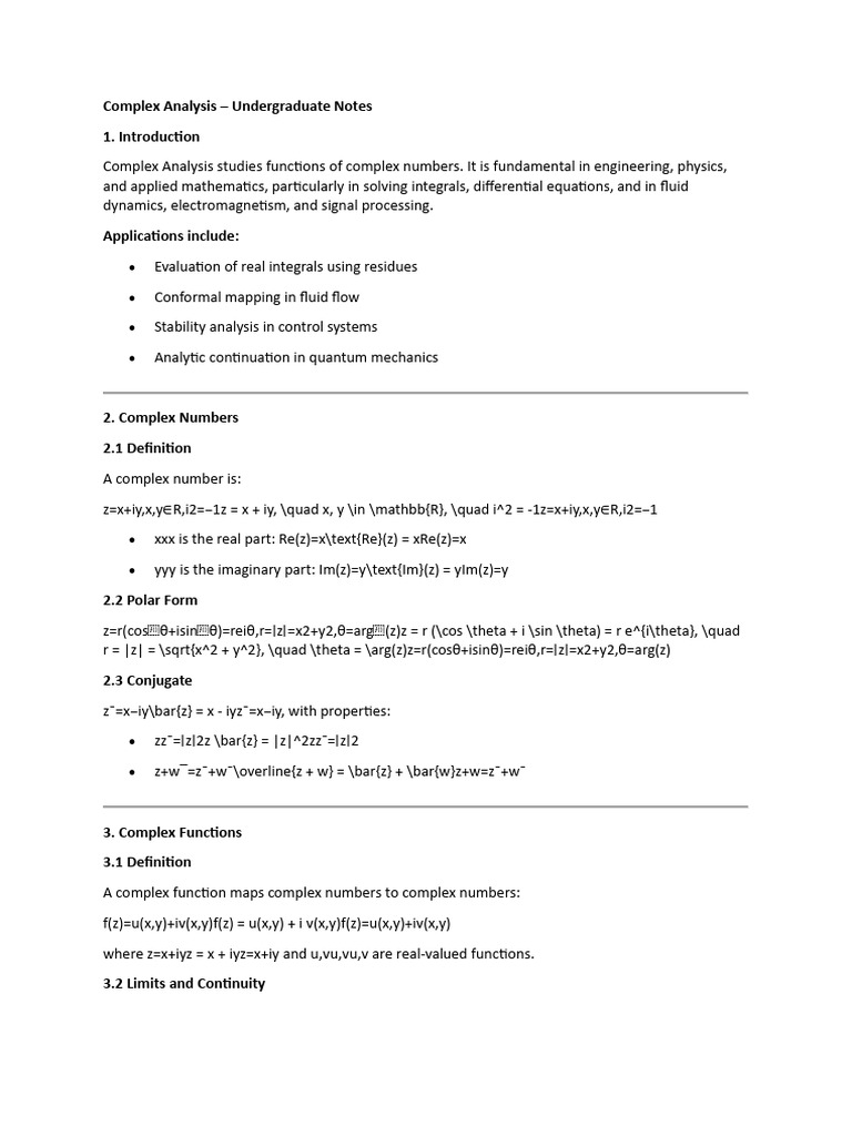 COMPLEX ANALYSIS | PDF | Physics | Theoretical Physics