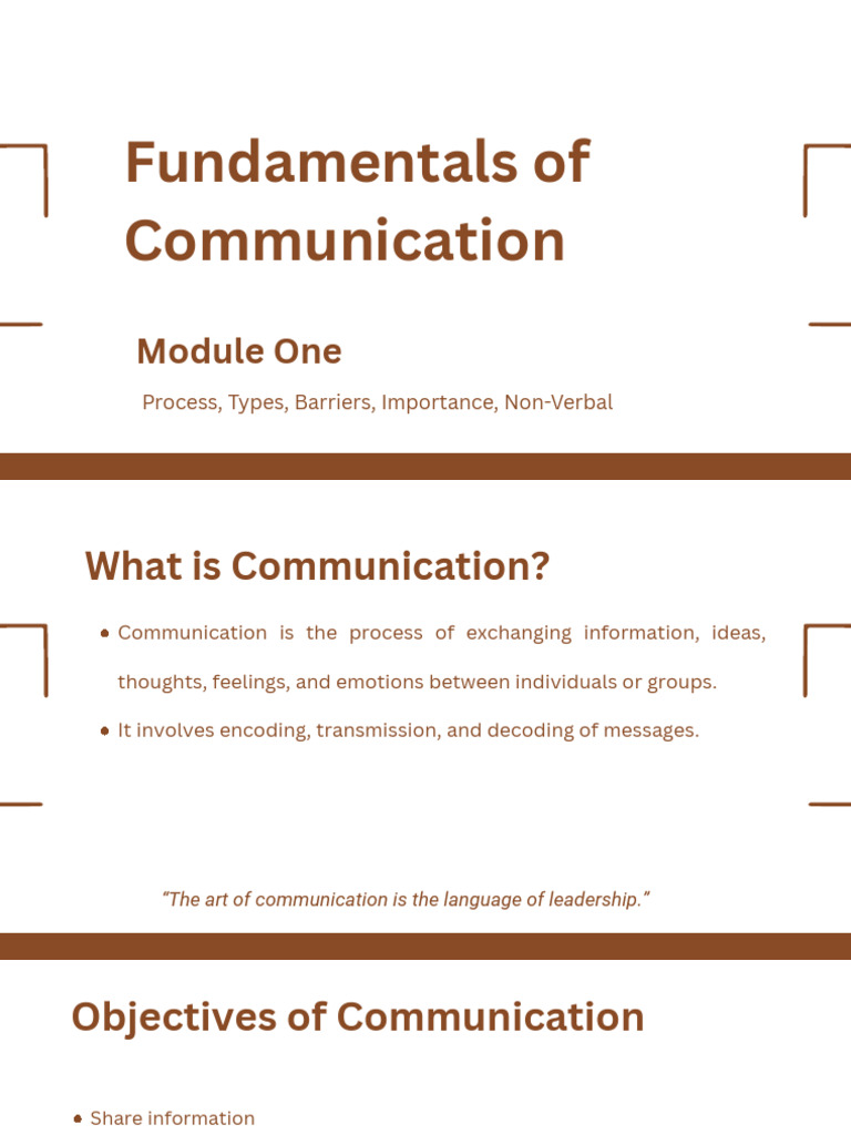 Communication Fundamentals Explained | PDF | Communication | Nonverbal ...