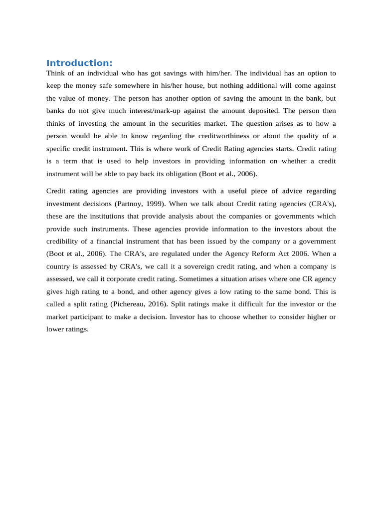 Understanding Credit Ratings' Market Impact | PDF | Credit Rating ...