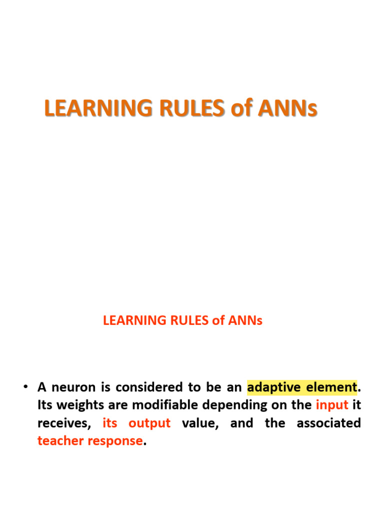 Lecture 05-Learning Rule | PDF