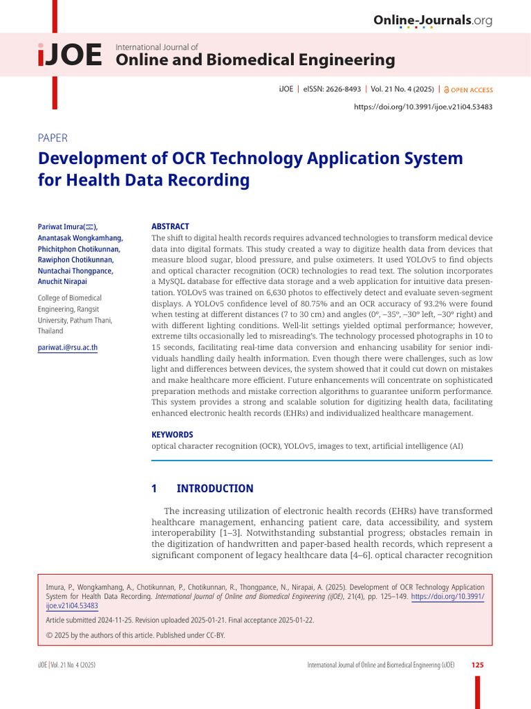 OCR System for Health Data Digitization | PDF | Optical Character ...
