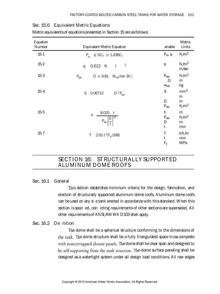 AWWA D103-09 Part 2-Geo Domes | PDF