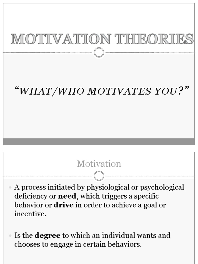 Motivation Theories | PDF | Science & Mathematics