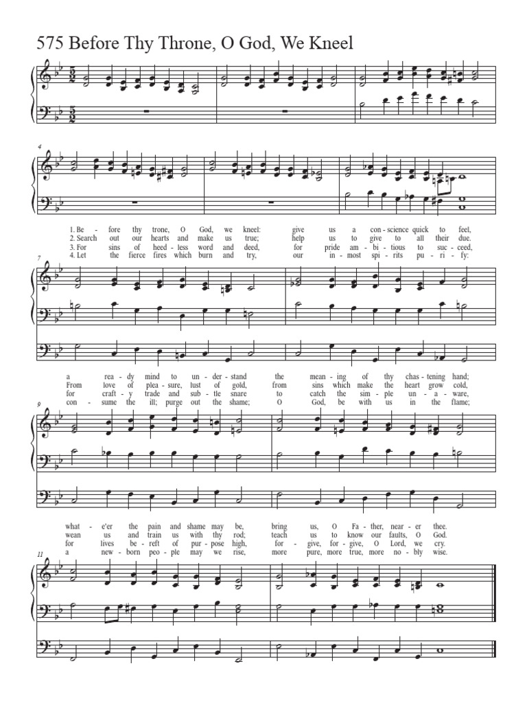 575 Before Thy Trone O God We Kneel - Score | PDF | Religious Belief ...