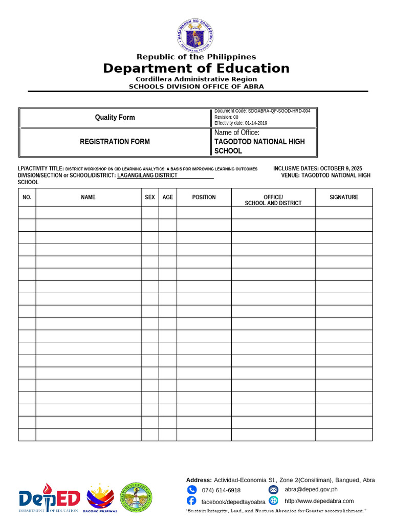 4qf Registration Form | PDF