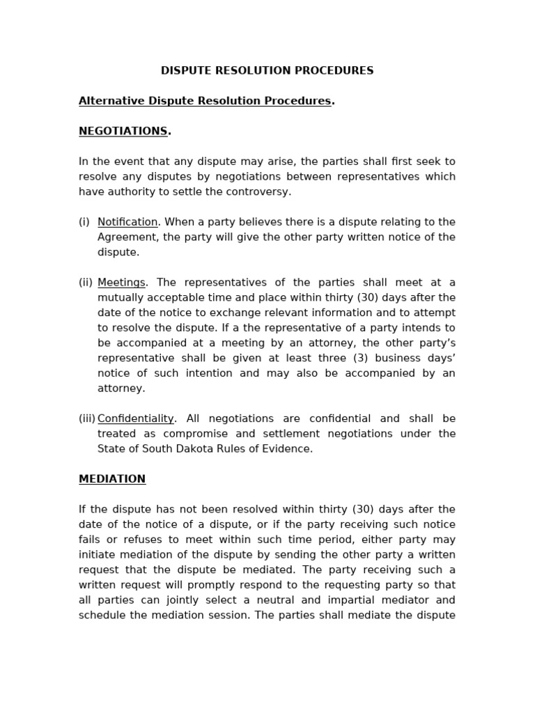 Dispute Resolution Procedures Guide | PDF | Arbitration | Mediation
