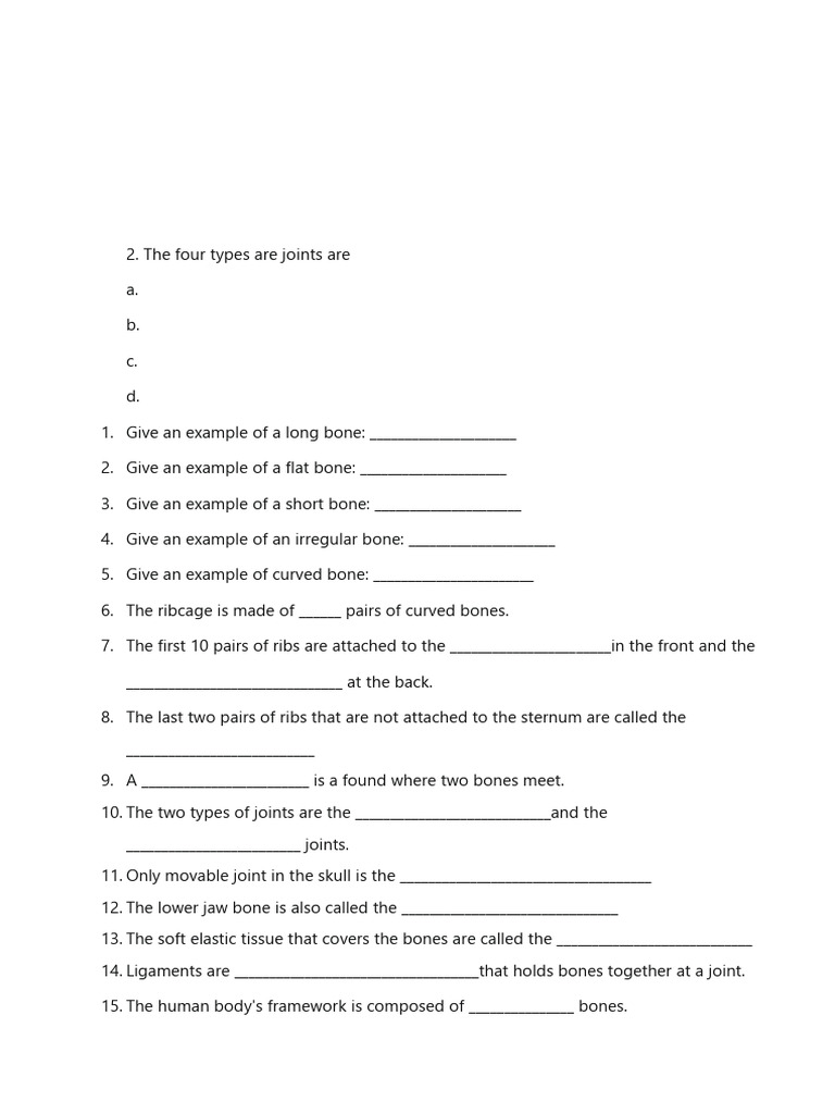 Class 5 Skeletal System Overview | PDF | Bone | Skeleton
