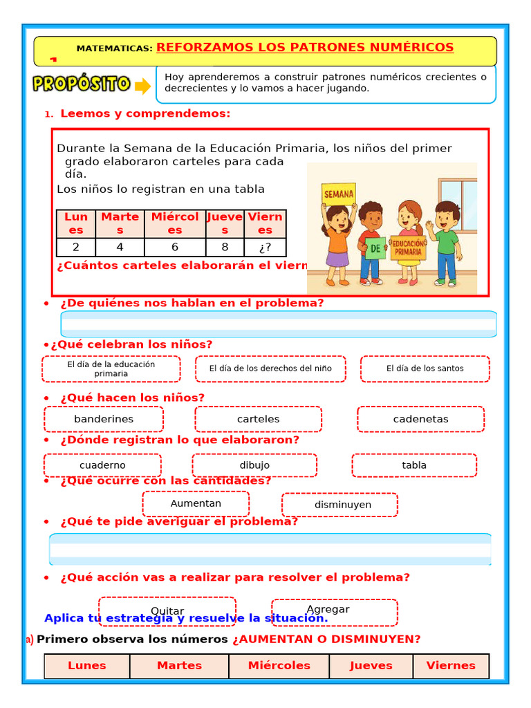 Patrones Numéricos en Educación Primaria | PDF