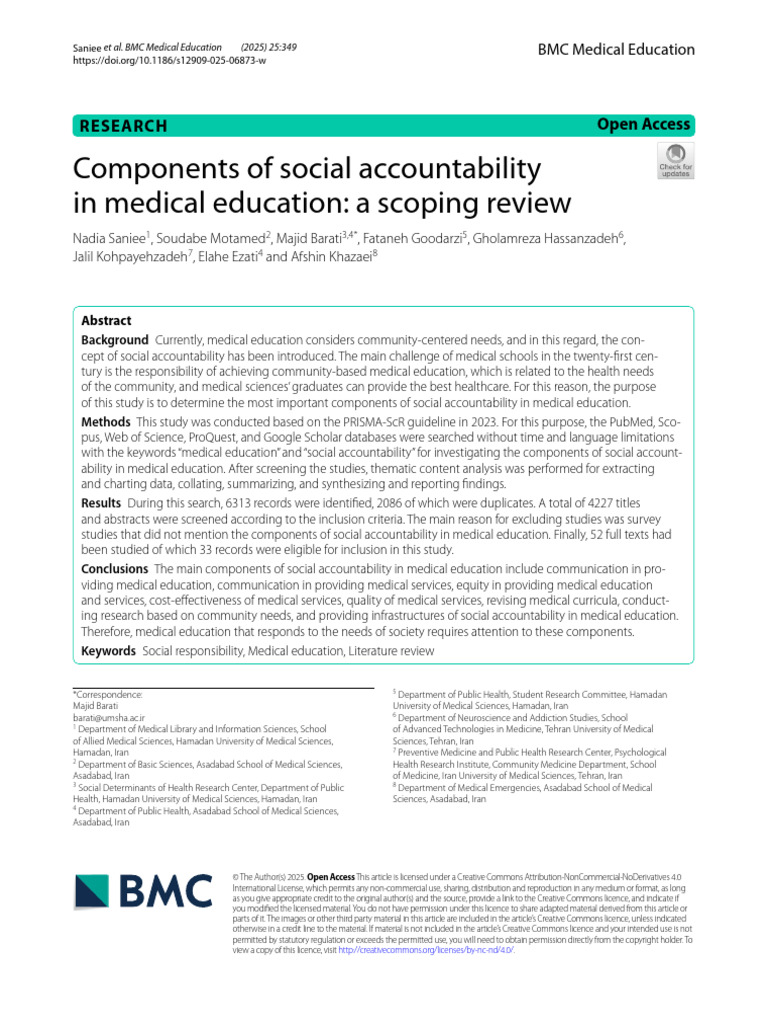 Social Accountability in Medical Education | PDF | Medical Education ...