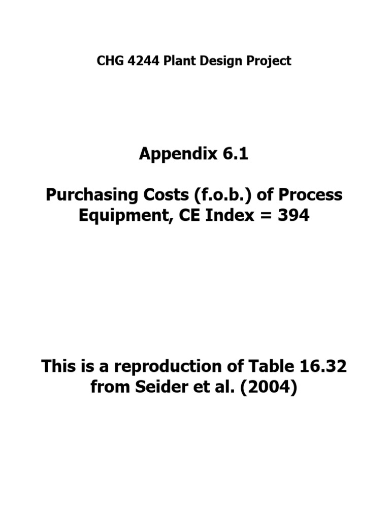 CHG4250 W2025 - B-06.1 - Appendix - Purchasing Costs | PDF