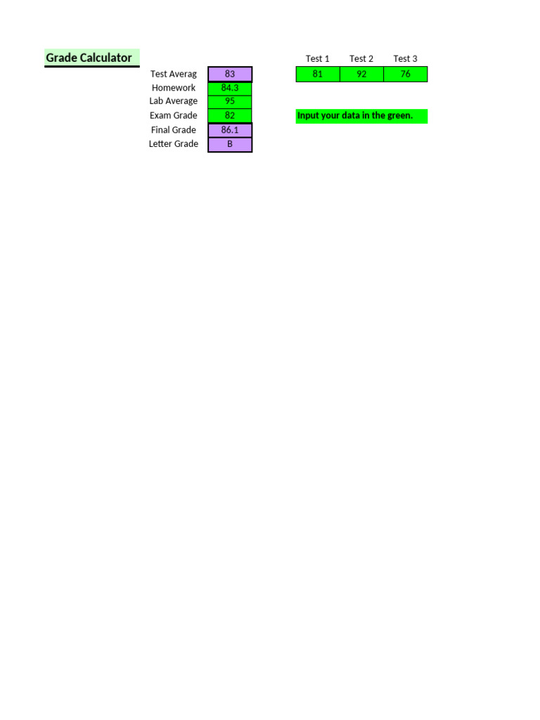 CHM111 Grade Calculator | PDF