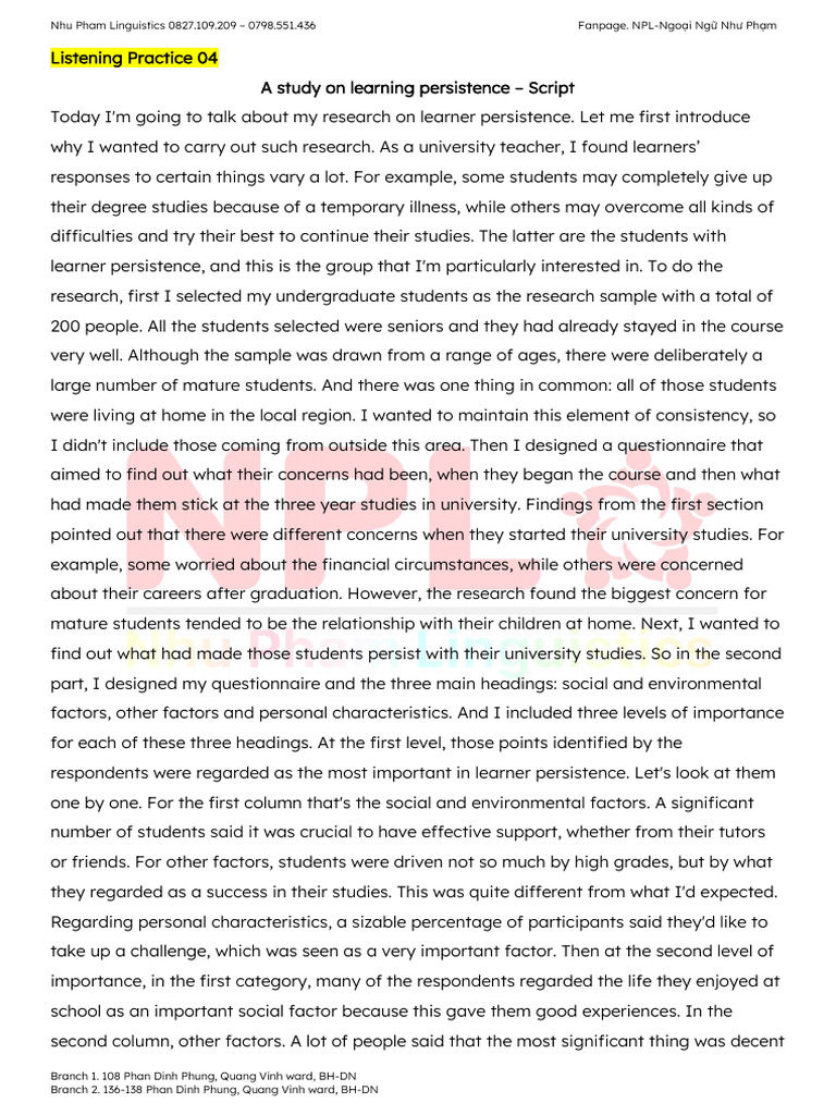 Mini IELTS Lis 04 Script | PDF | Cognitive Science | Human Communication