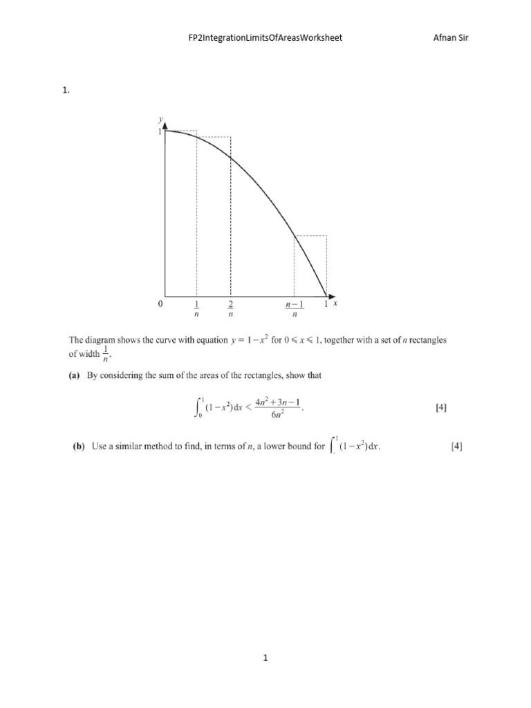 FP 2 Integration Limits of Are As Worksheet | PDF