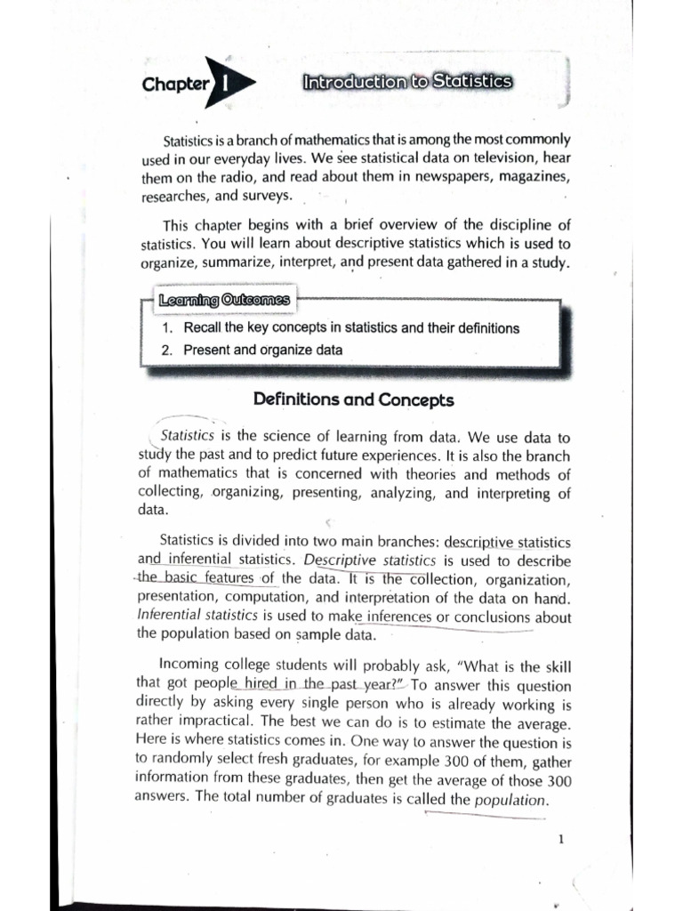 Chapter 1 Introduction To Statistics | PDF