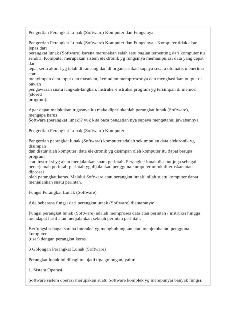 10 Contoh Perangkat Lunak Komputer | PDF