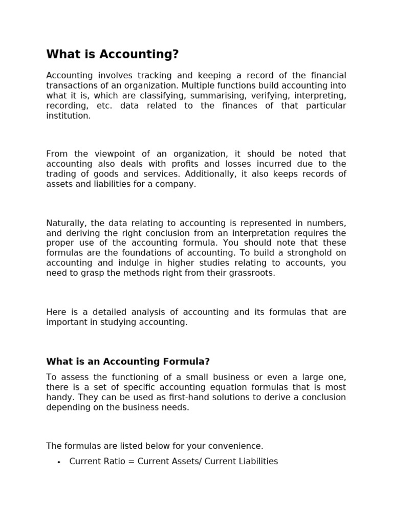 Basic Formula in Accounting | PDF | Expense | Equity (Finance)