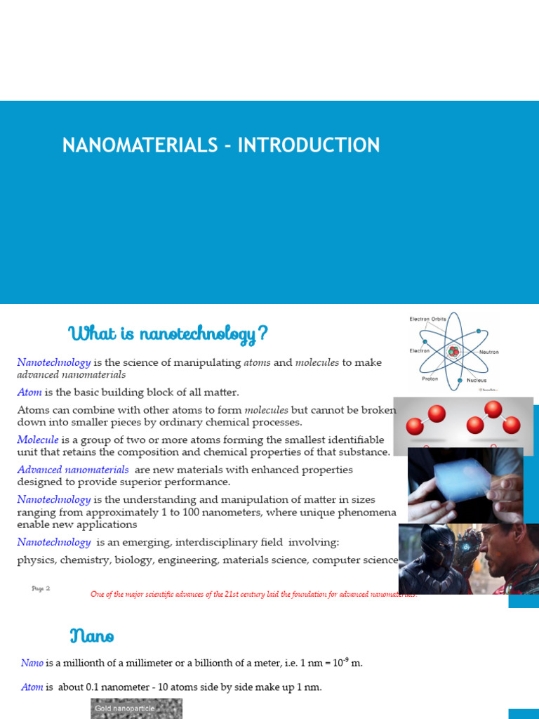 Introduction to Nanomaterials and Nanotechnology | PDF | Nanotechnology ...