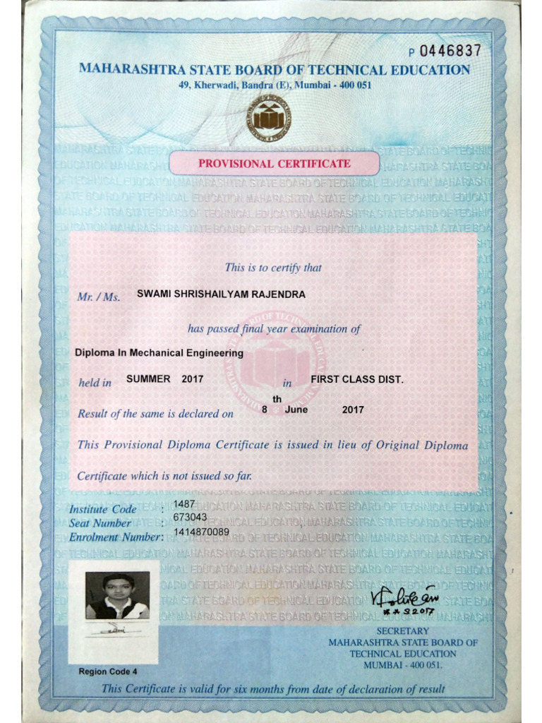 Diploma Provisional Certificate | PDF