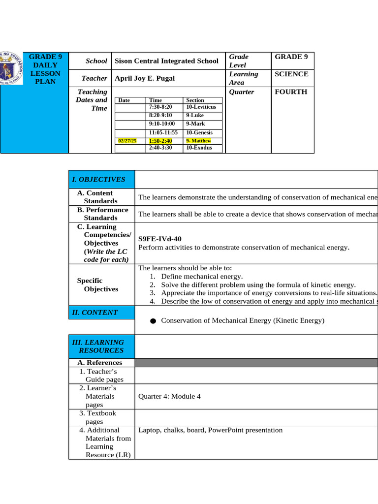 GRADE 9 Kinetic | PDF | Kinetic Energy | Archery