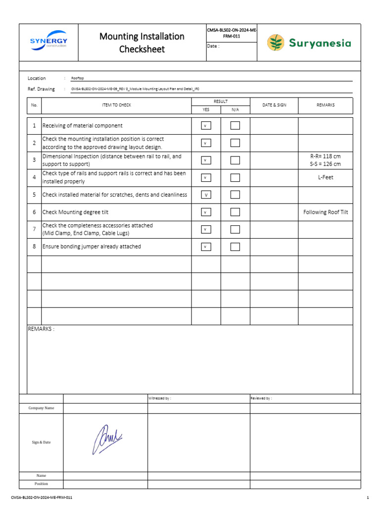Rooftop Solar PV Mounting Checklist | PDF | Renewable Electricity ...