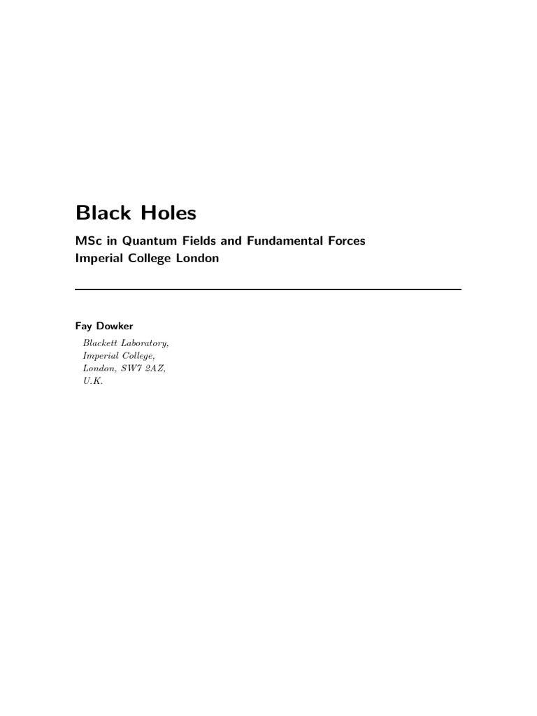 Dowker | PDF | Black Hole | General Relativity