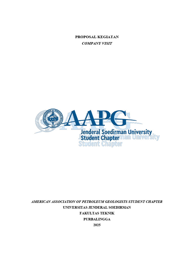 Proposal Company Visit AAPG UNSOED 2025 | PDF