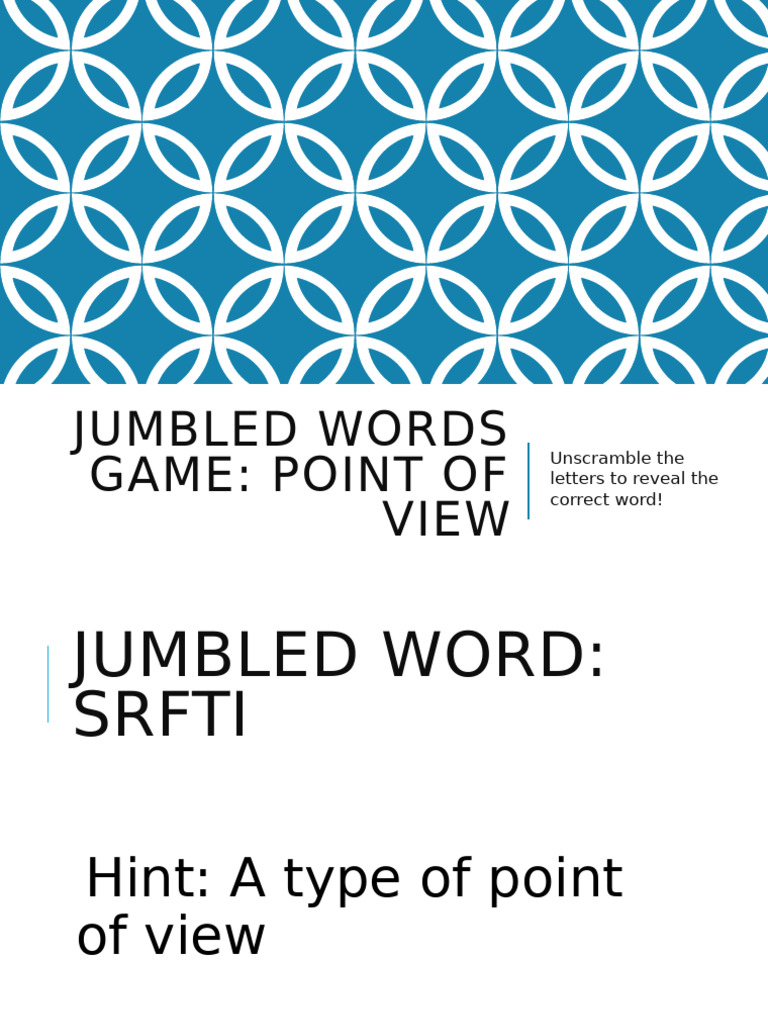 Jumbled Words Game Point of View | PDF