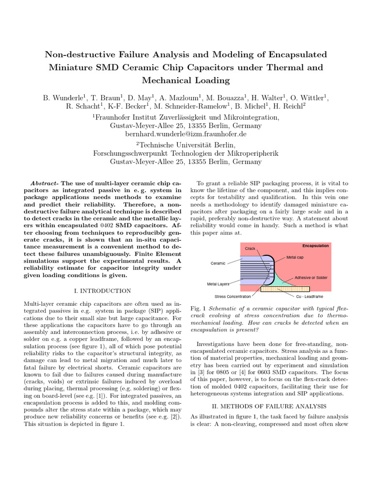 Non-Destructive Failure Analysis and Modeling of Encapsulated Miniature ...