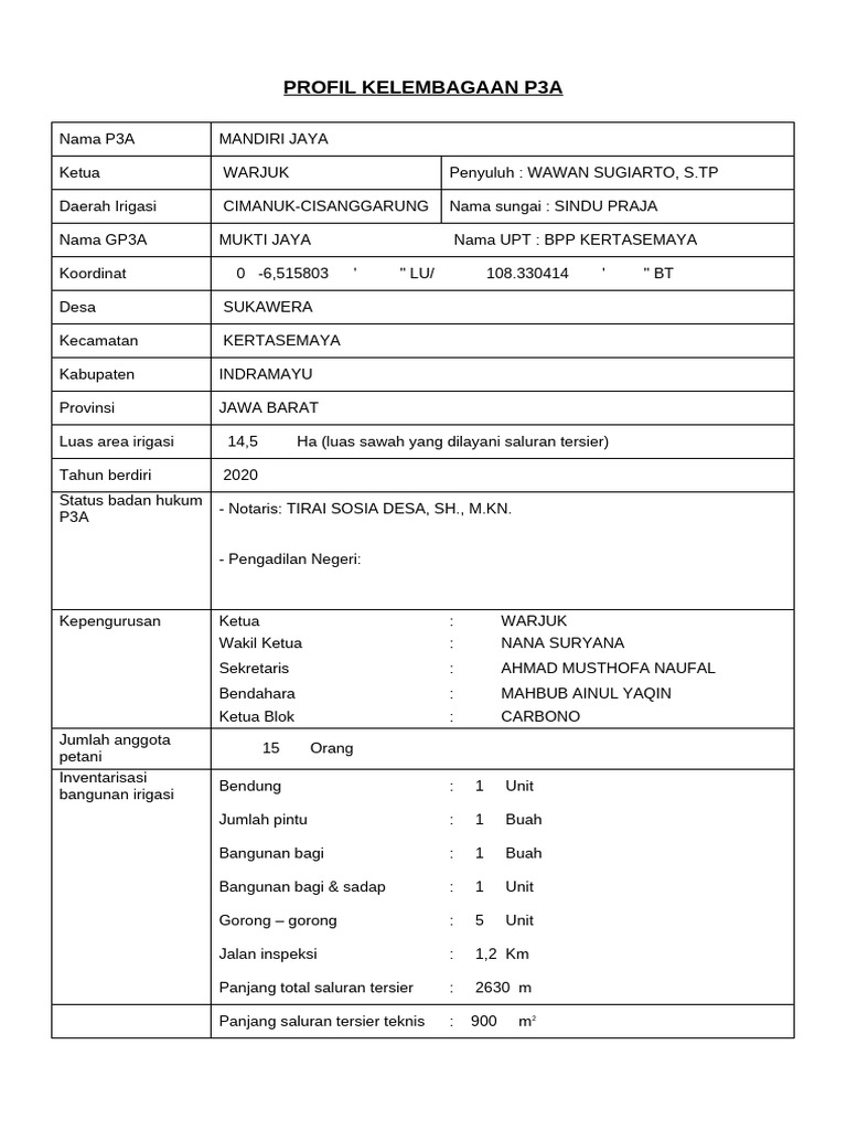 Form Kuesioner P3A-Edit | PDF