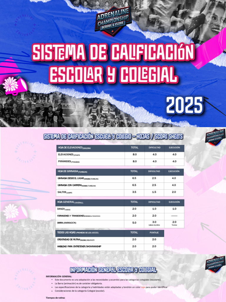Sistema de Calificacion Escolar y Colegial 2025 Adr | PDF