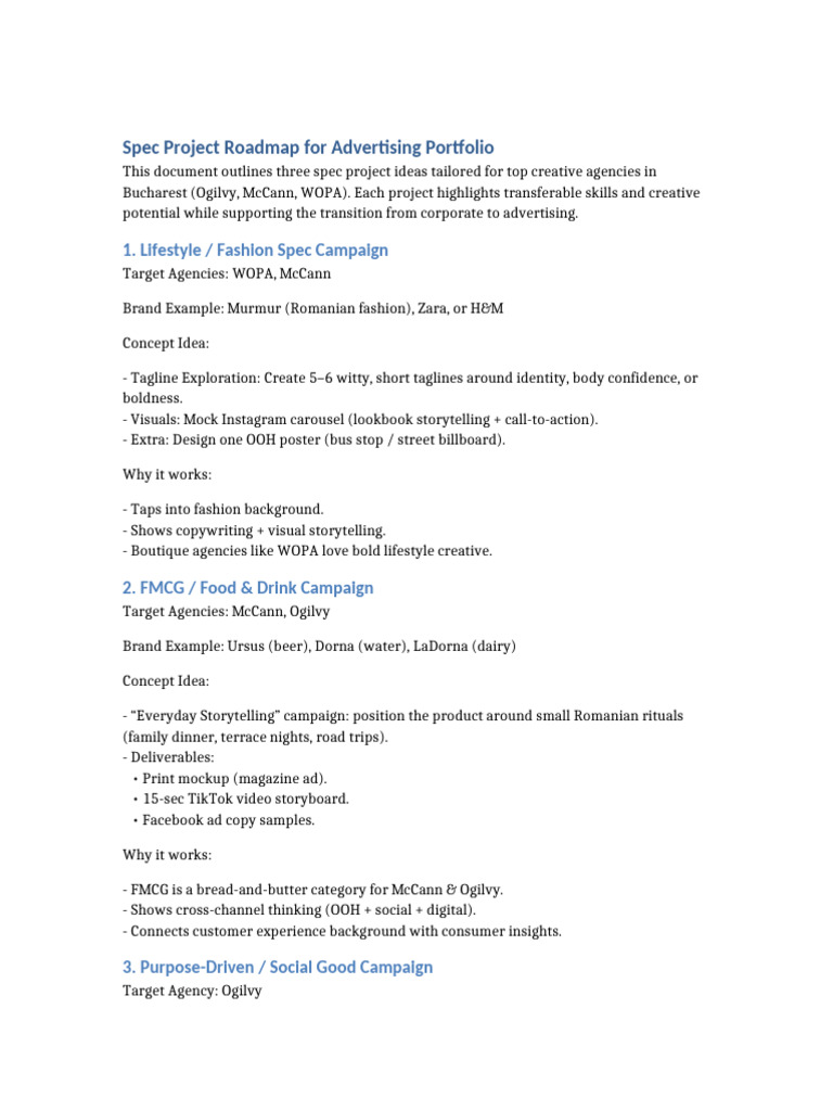 Spec Project Roadmap | PDF