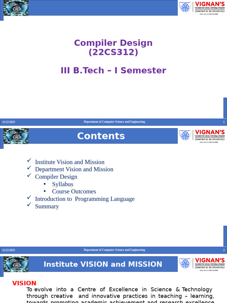 1. CD Overview | PDF | Parsing | Compiler