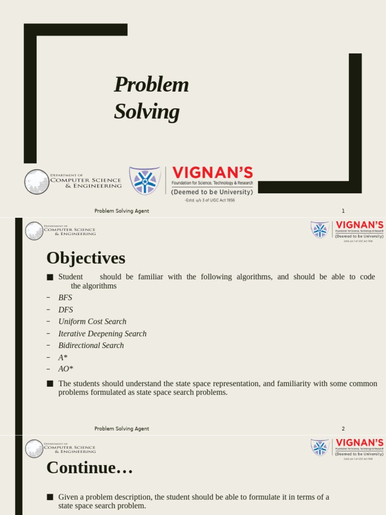 UNIT II Problem Solving Agent | PDF | Computational Complexity Theory | Algorithms