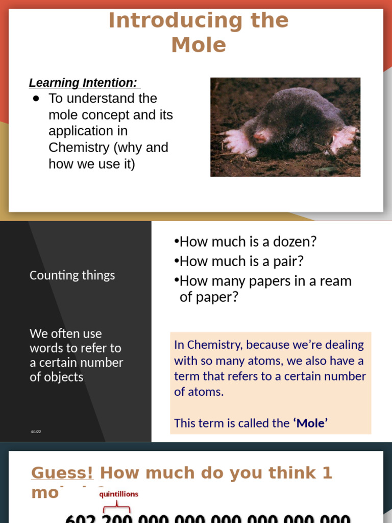 2025 10CHEM - Mole Introduction Powerpoint (1) | PDF | Mole (Unit ...