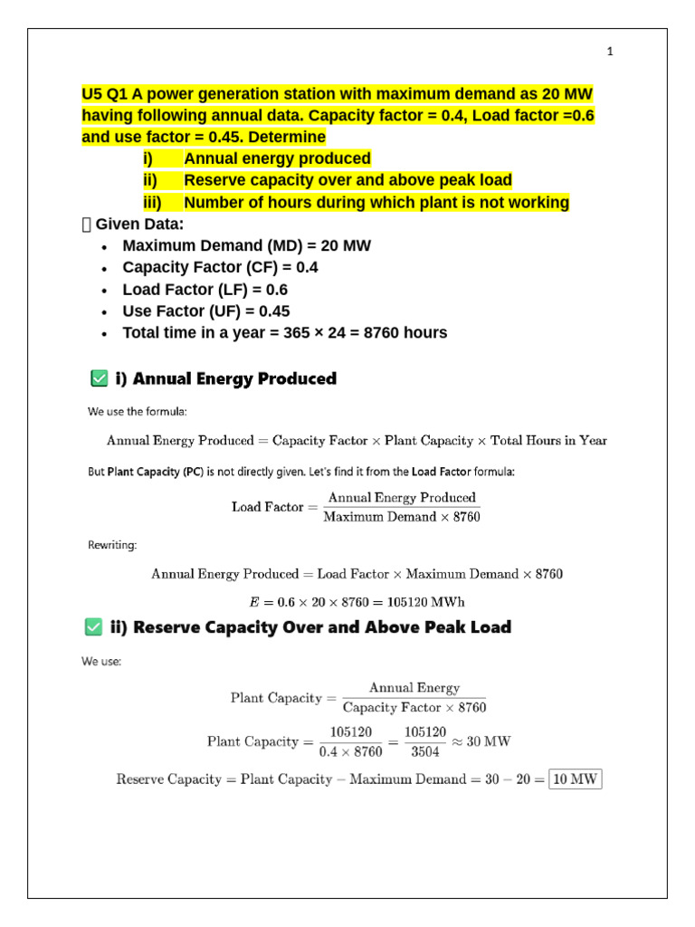 EE_prob | PDF | Power Station | Depreciation