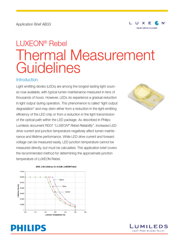 LUXEON Rebel Junction Temperature Guide | PDF | Light Emitting Diode ...