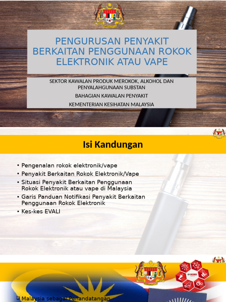 Pengurusan Penyakit Berkatian Penggunaan Rokok Elektronik Atau Vape | PDF