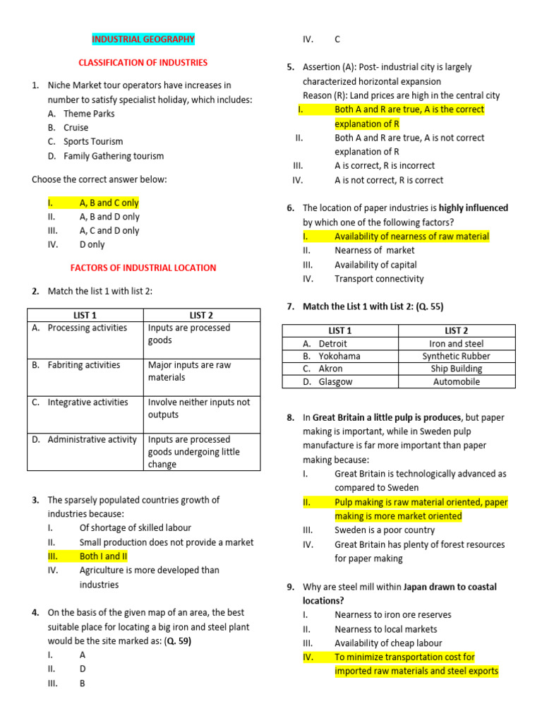 Industrial Geography and Industry Classification | PDF | Marginal Cost ...