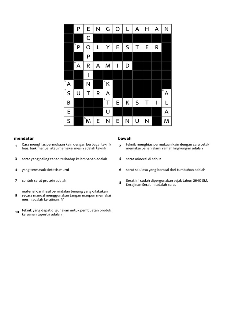 Buat Teka-teki Silang - Online, Gratis Dan Interaktif - Puzzel.org | PDF