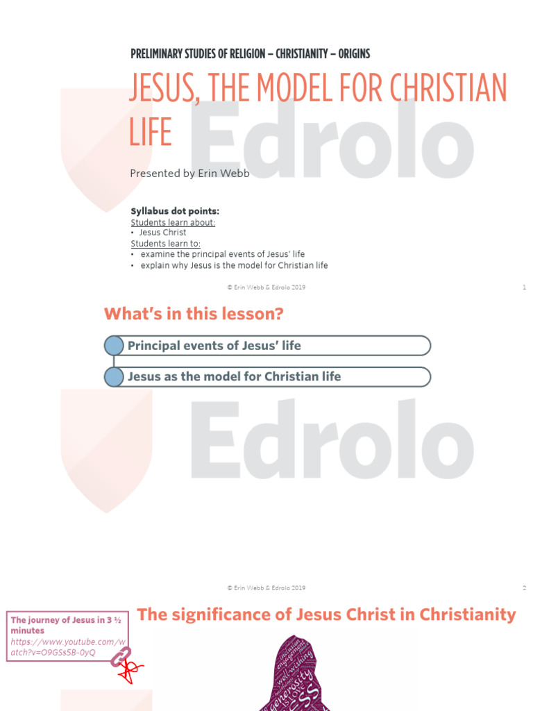 Jesus The Model For Christian Life - Edrolo - Study Notes Annotated ...