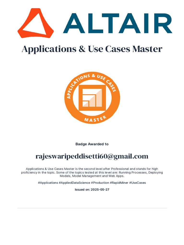 Applications & Use Cases Master Badge | PDF