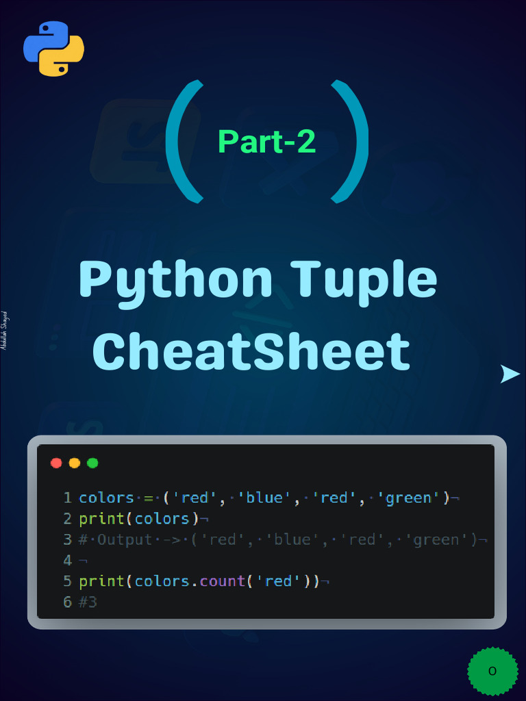 python Tuple cheatsheets→Part-2 | PDF | Python (Programming Language ...