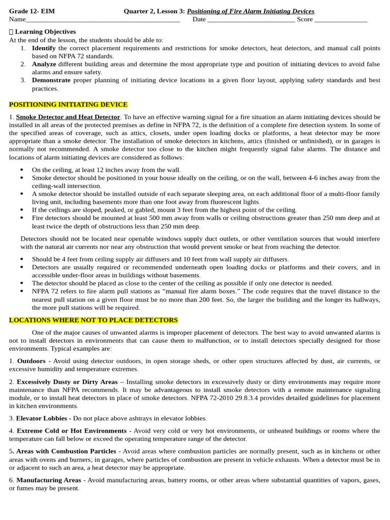 Q2-L3 Positioning Initiating Devices | PDF