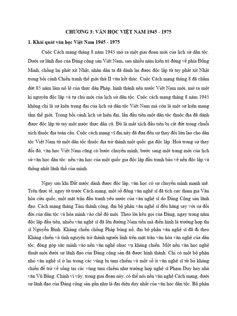 Bai giang VHVN 1945 - 1975 | PDF
