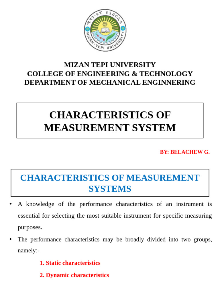 Chapter 2 - Characteristics of Measurement System | PDF | Accuracy And Precision | Measurement