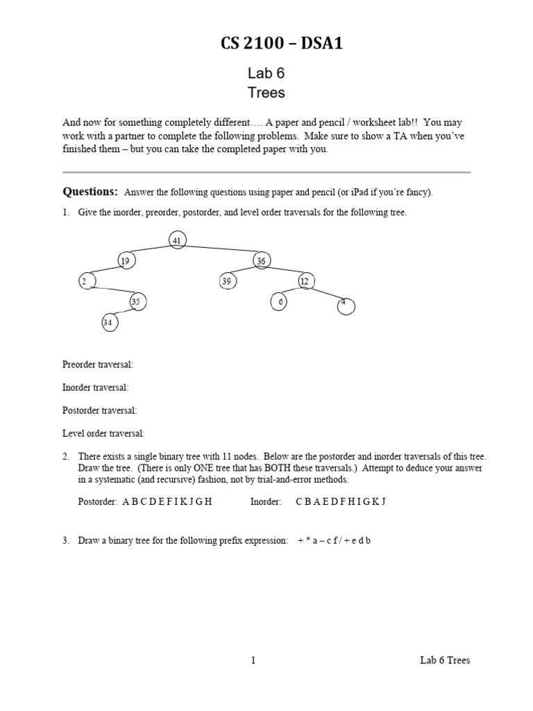 Lab06 Trees (BST, AVL, Red Black) | PDF | Algorithms And Data Structures