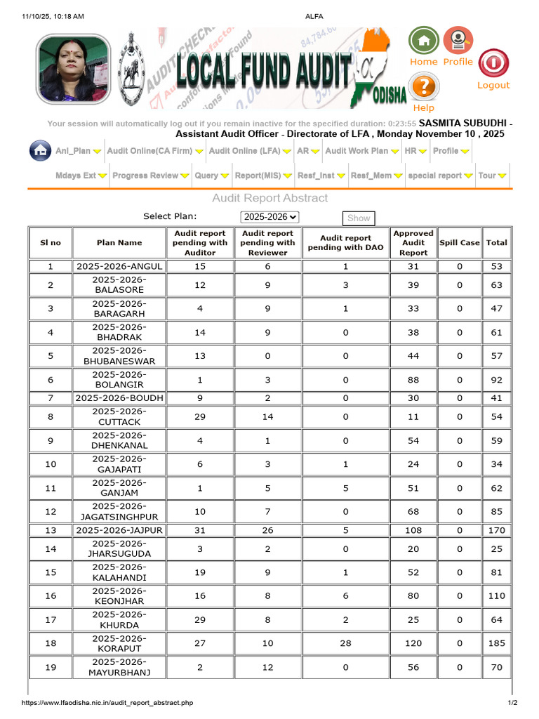 Status of Pending Report For AAP 2025-26 As On 10.11.25 | PDF | Data ...