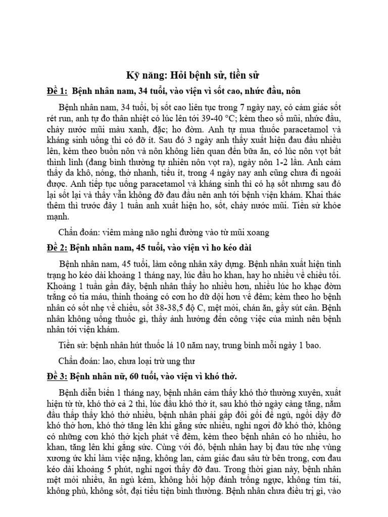 K N NG: H Ib NHS, Ti NS: 1: B NH Nhân Nam, 34 Tu I, Vào VI N VÌ S T Cao, NH C U, Nôn | PDF