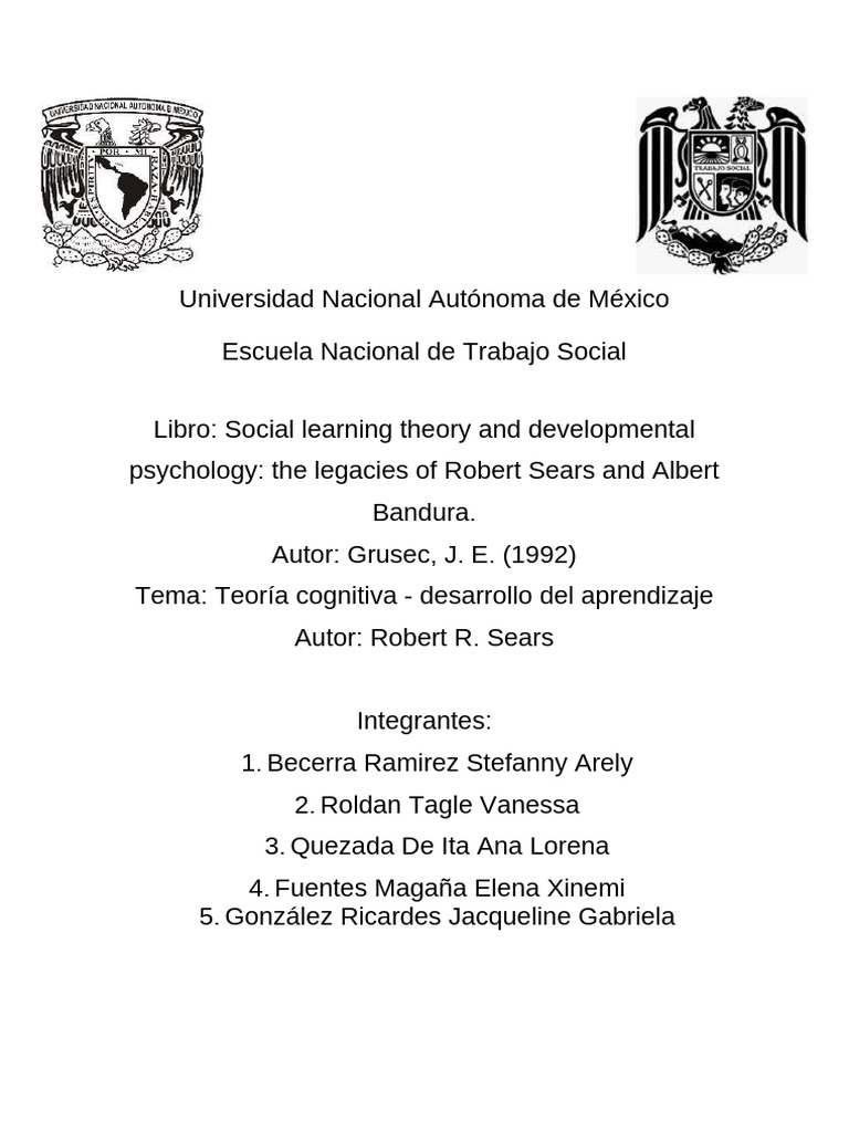 Teoría del Aprendizaje de Robert Sears | PDF | Aprendizaje | Socialización